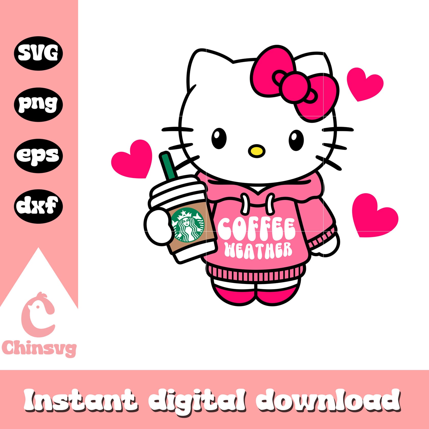 Hello kitty coffee weather svg, hello kitty svg, sanrio cartoon svg ...