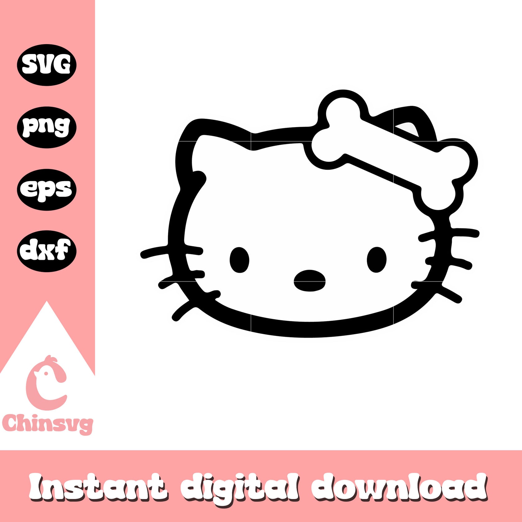Hello kitty face design svg, hello kitty svg, sanrio cartoon svg – Chinsvg