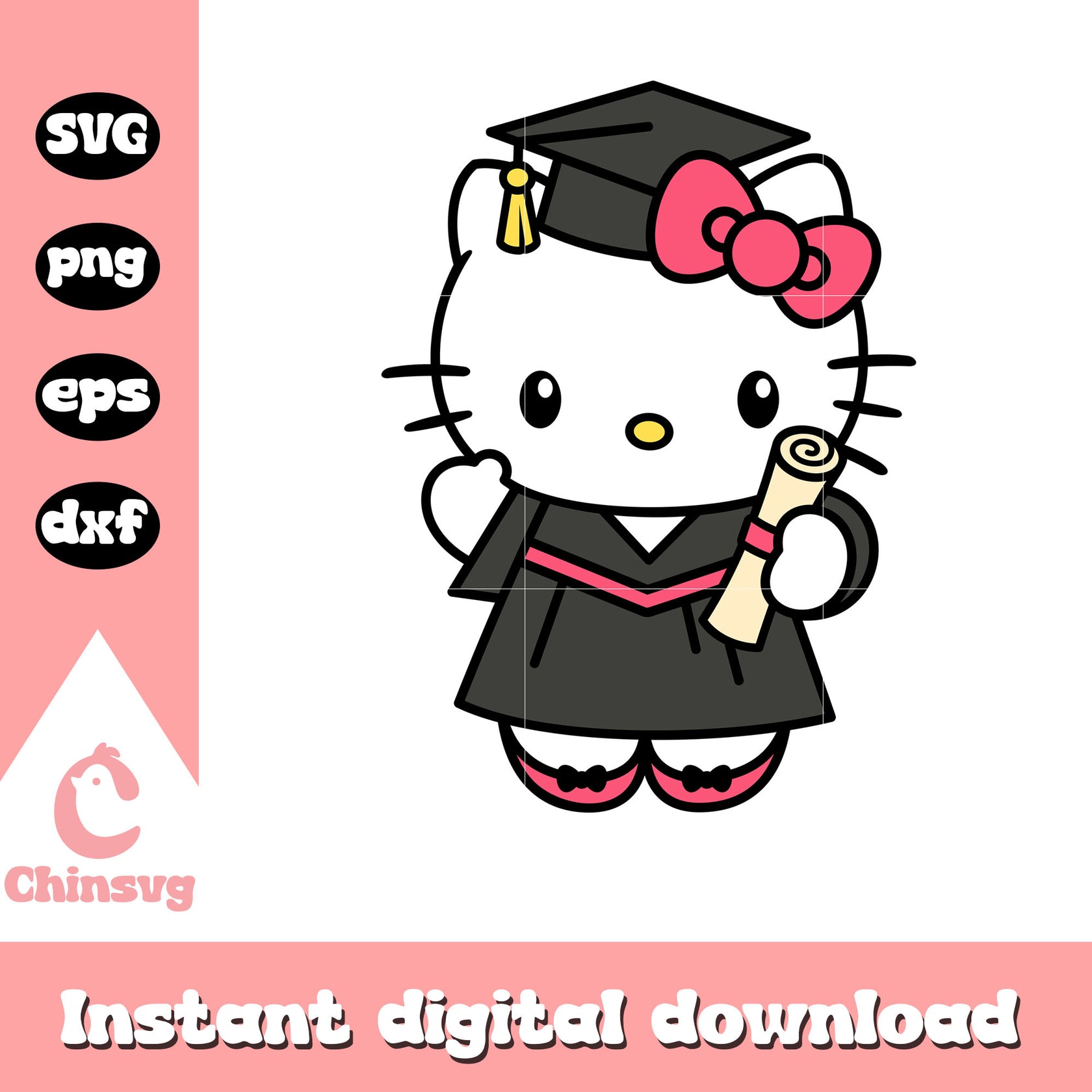 Hello kitty graduate svg, graduation hello kitty svg, sanrio cartoon s ...