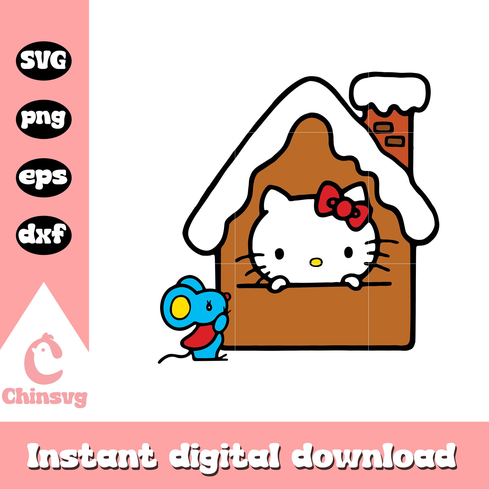 Hello kitty house gingerbread svg, hello kitty gingerbread svg – Chinsvg