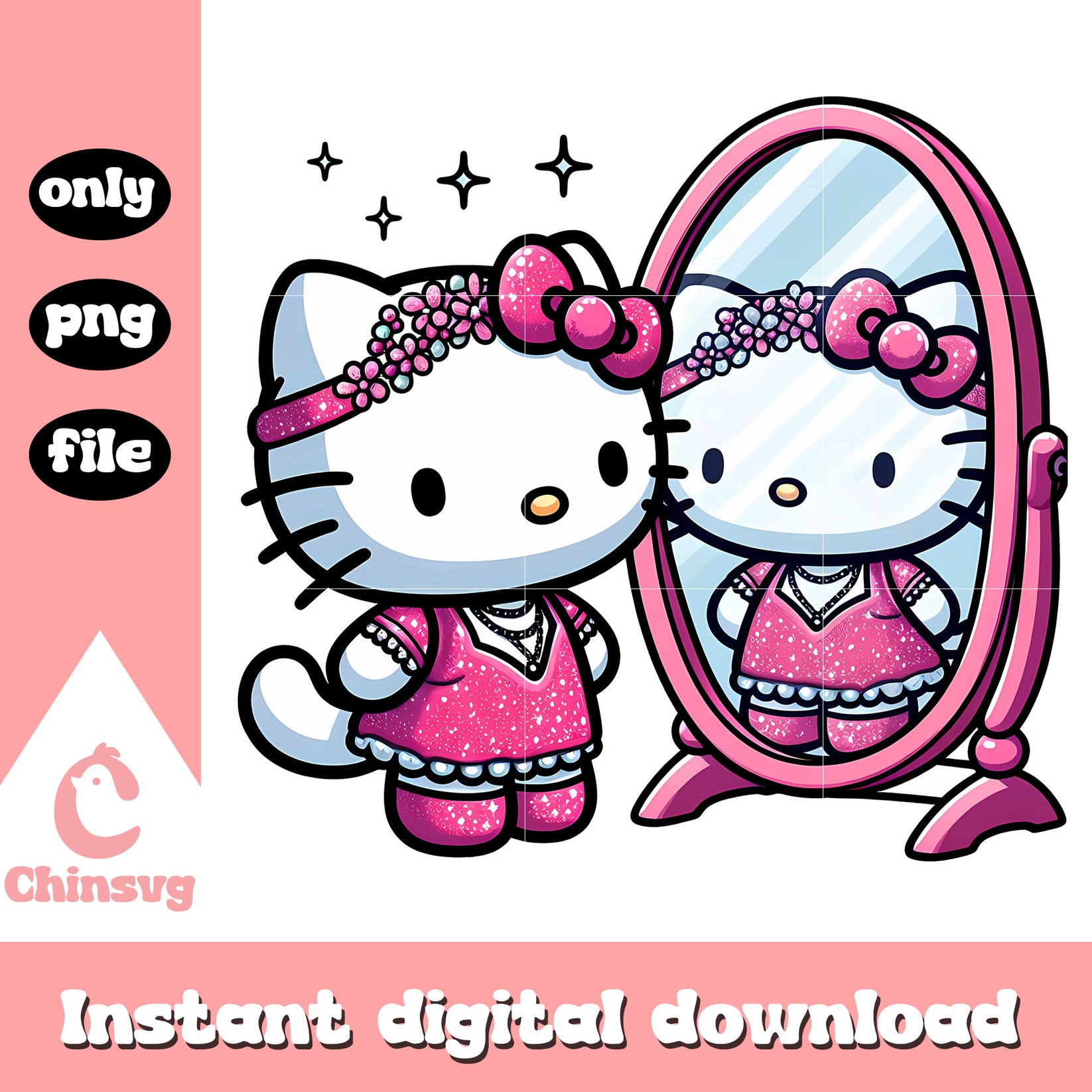 Hello kitty look in the mirror png, sanrio character png – Chinsvg