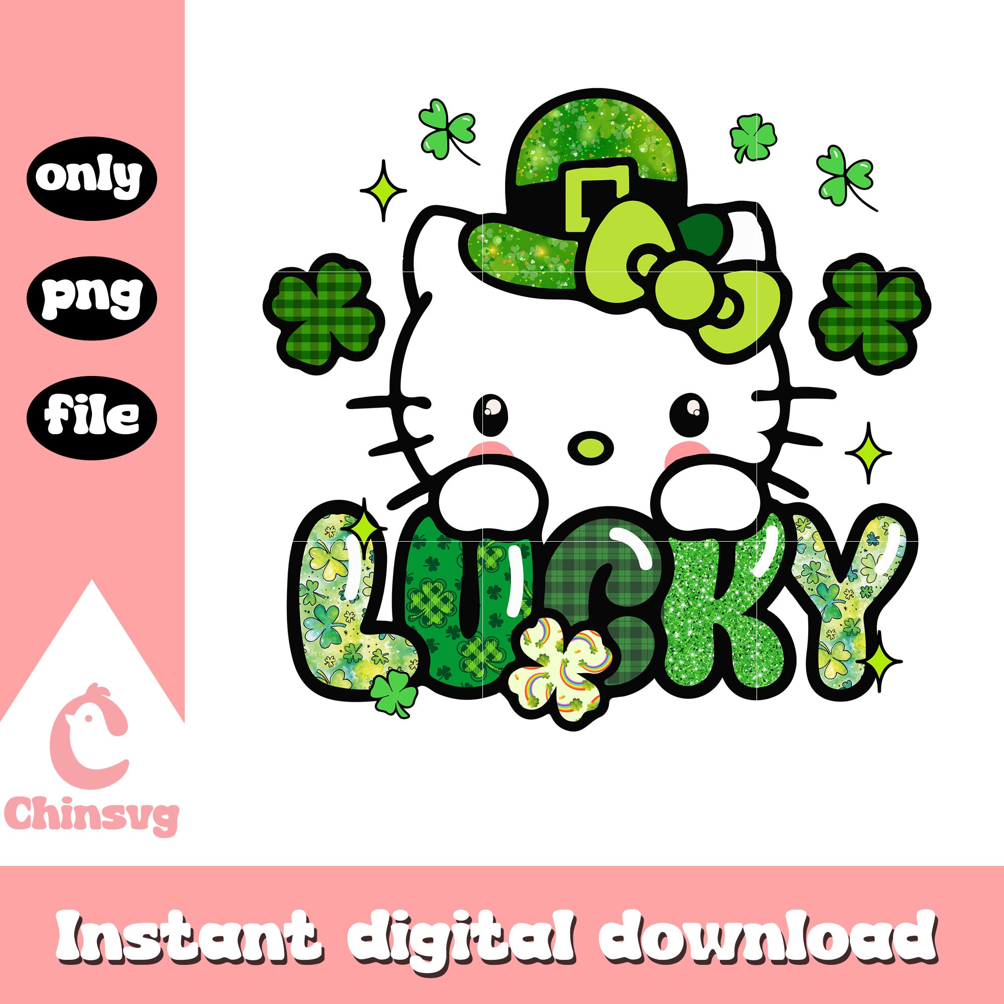 Hello kitty patrick lucky png, happy saint patricks day png – Chinsvg
