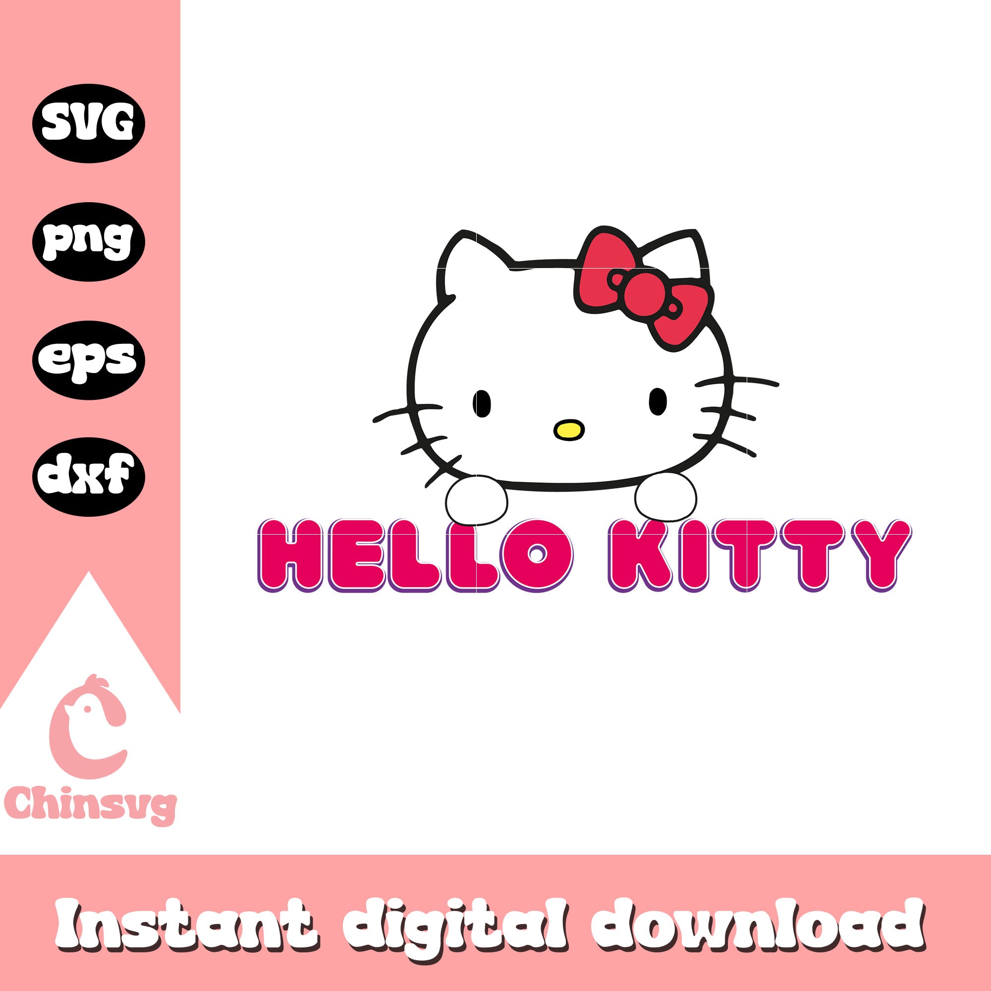 Hello kitty pink head svg cartoon, pink hello kitty svg, kitty cat svg ...