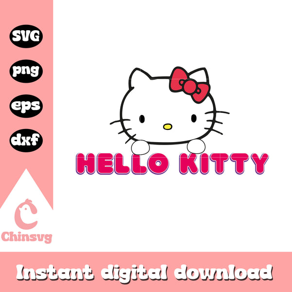 Hello kitty pink head svg cartoon, pink hello kitty svg, kitty cat svg ...