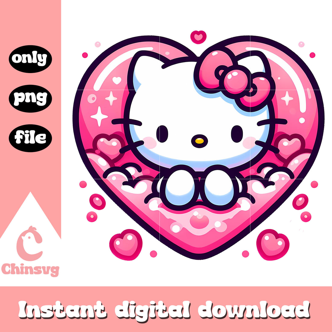 Hello kitty pink heart design png, happy valentines png – Chinsvg