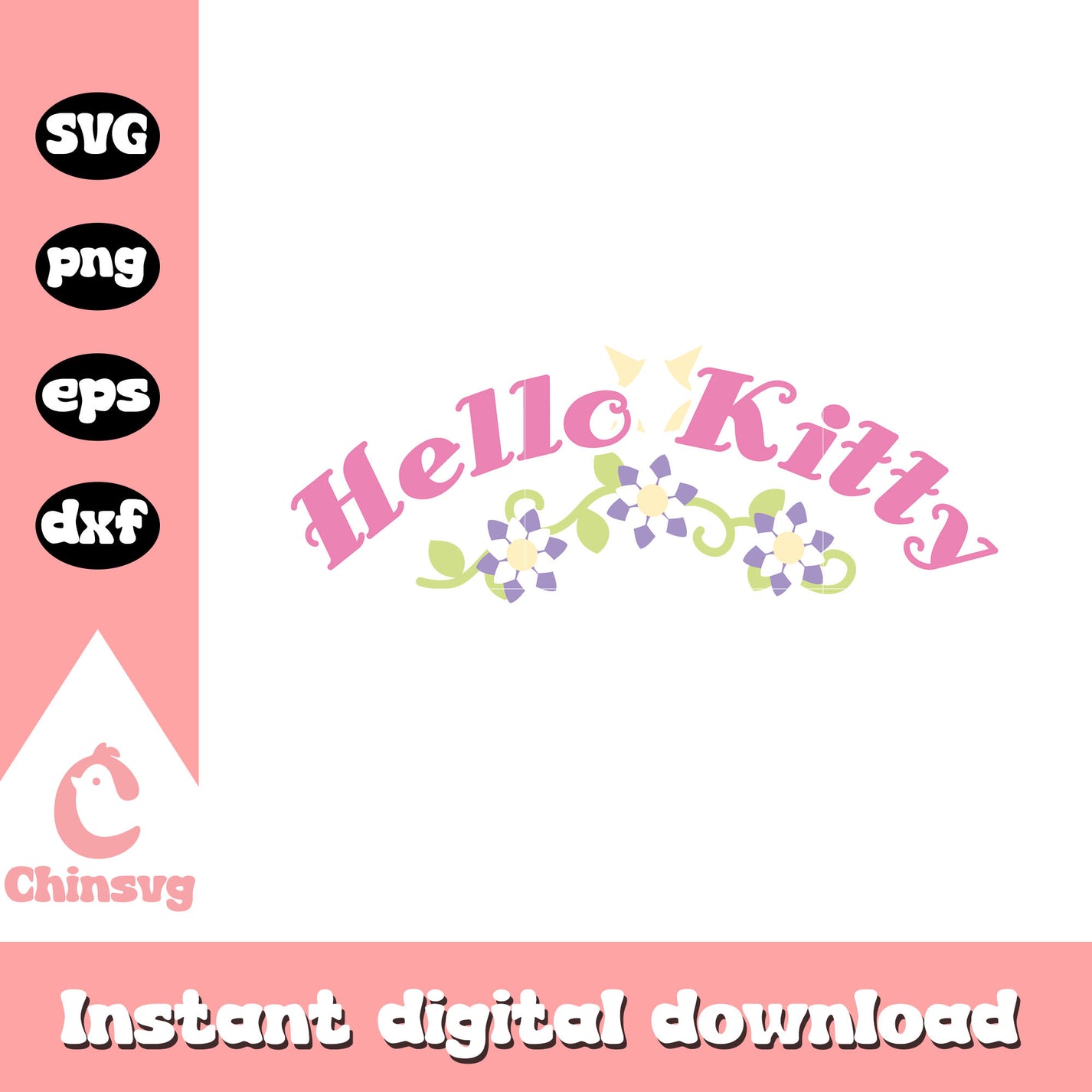 Hello kitty pink name design svg, hello kitty name svg, kitty cat svg ...