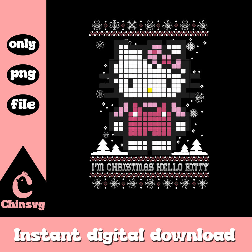 Hello kitty pixel art design png, christmas disney png – Chinsvg