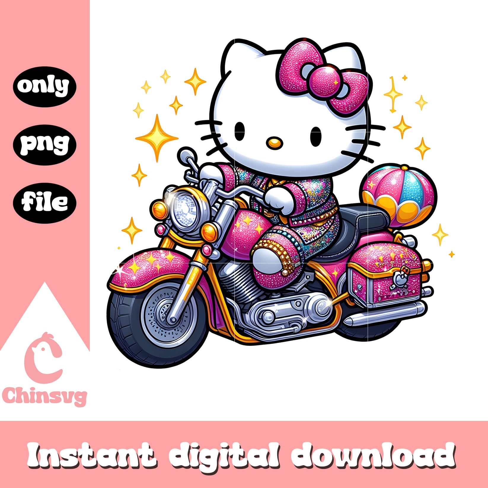 Hello kitty ride motobike blink png, hello kitty character png – Chinsvg