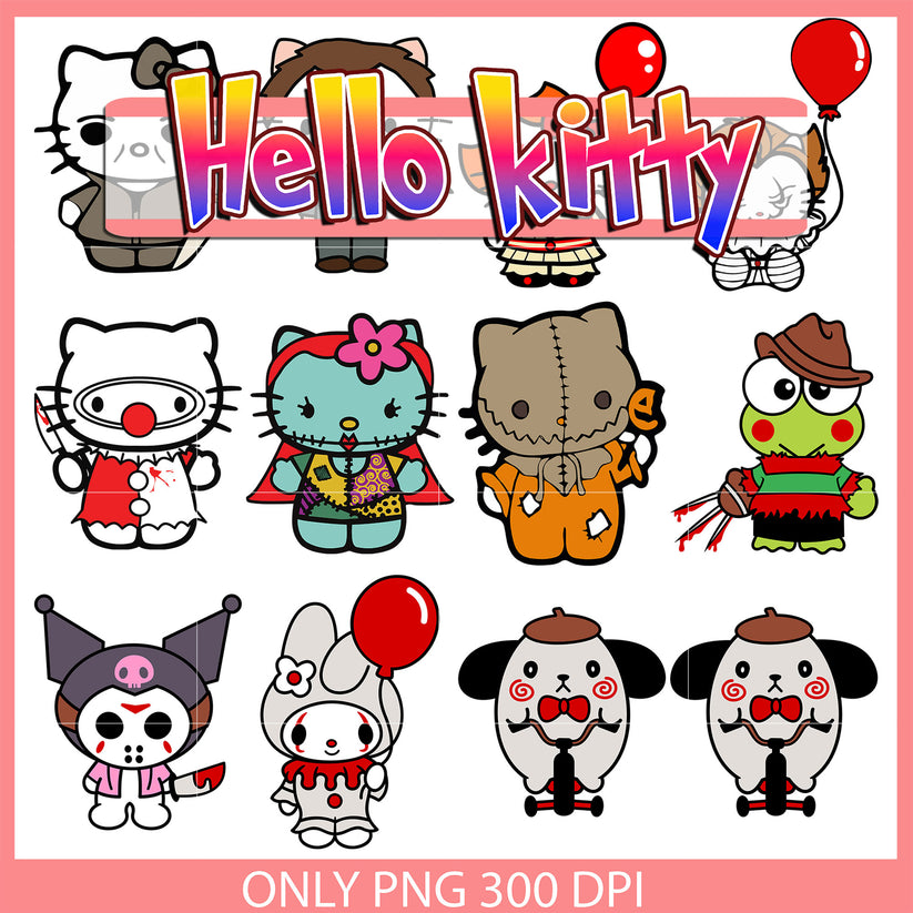 Hello kitty sanrio horror characters bundle svg, horror movies svg ...