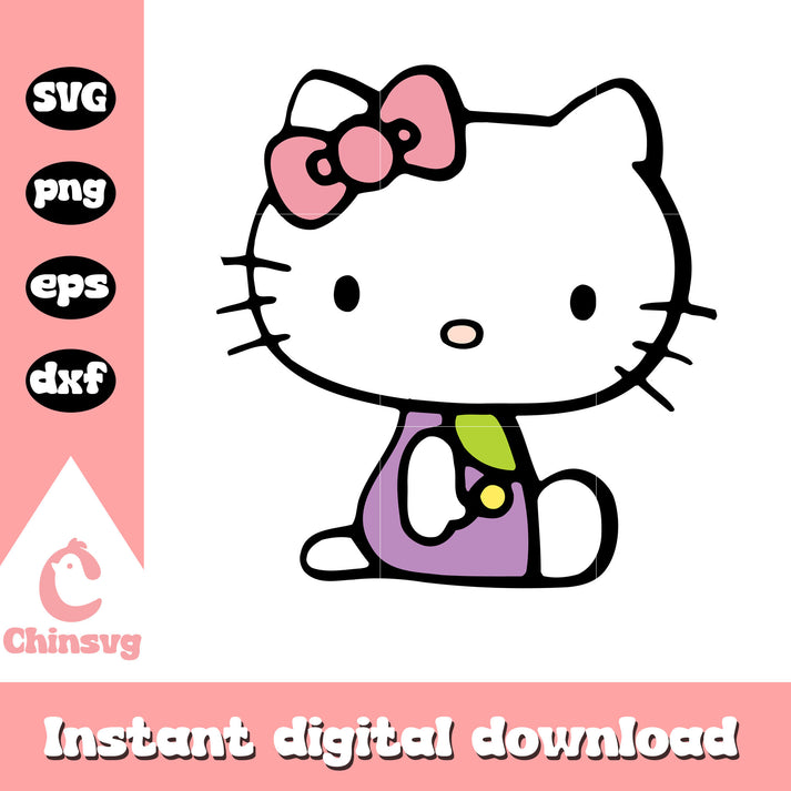 Hello kitty sitting cartoon sanrio svg, hello kitty cartoon svg – Chinsvg