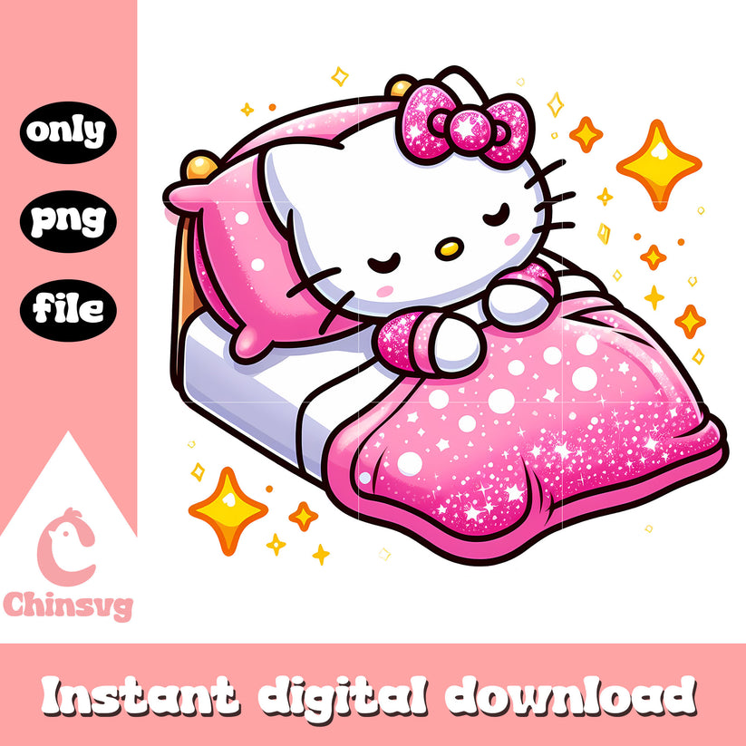 Hello kitty sleeping on pink bed png, hello kitty character png – Chinsvg