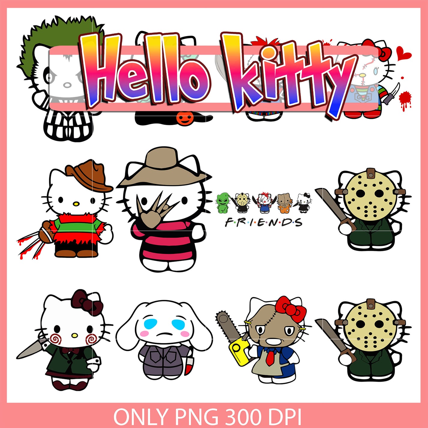 Hello kitty spooky characters bundle svg, hello kitty horror svg – Chinsvg
