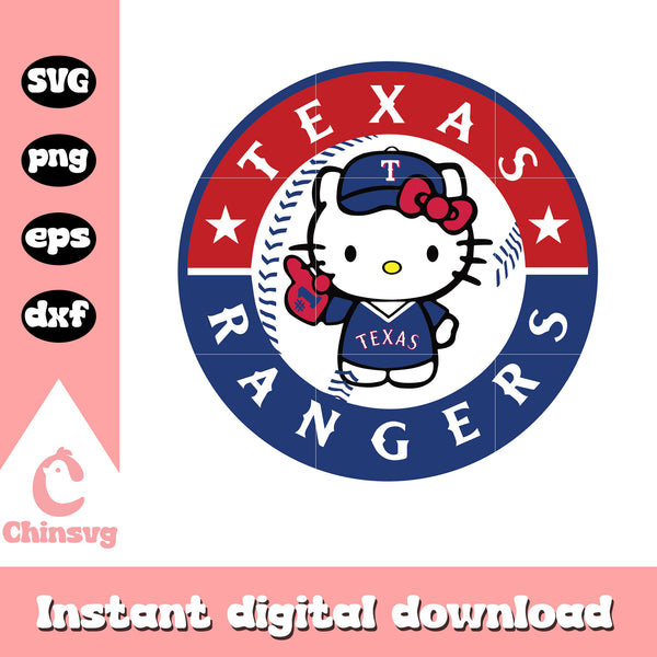Hello kitty texas rangers svg, texas rangers svg, hello kitty mlb svg ...