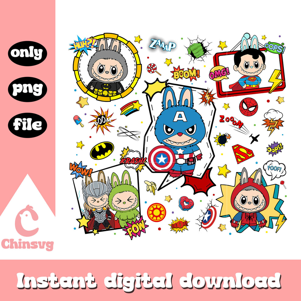 Heroes labubu doll clipart frame png, marvel heroes png – Chinsvg