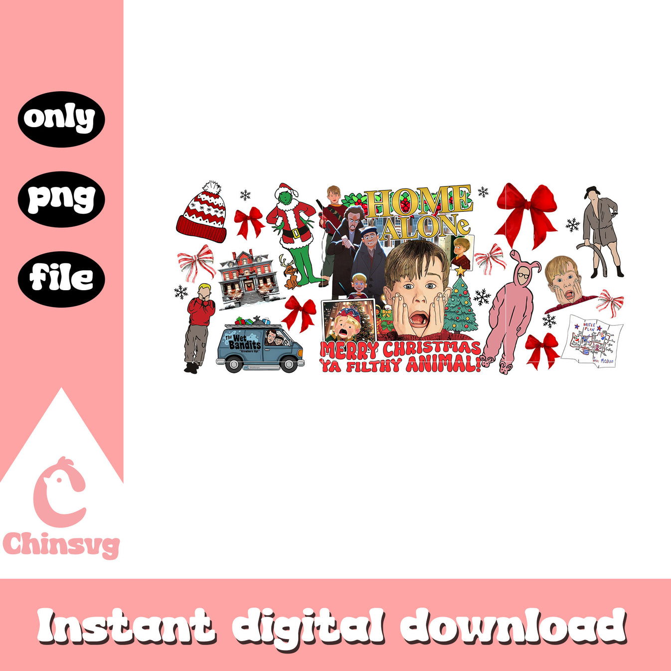 Home alone grinch characters design png, home alone movie png – Chinsvg