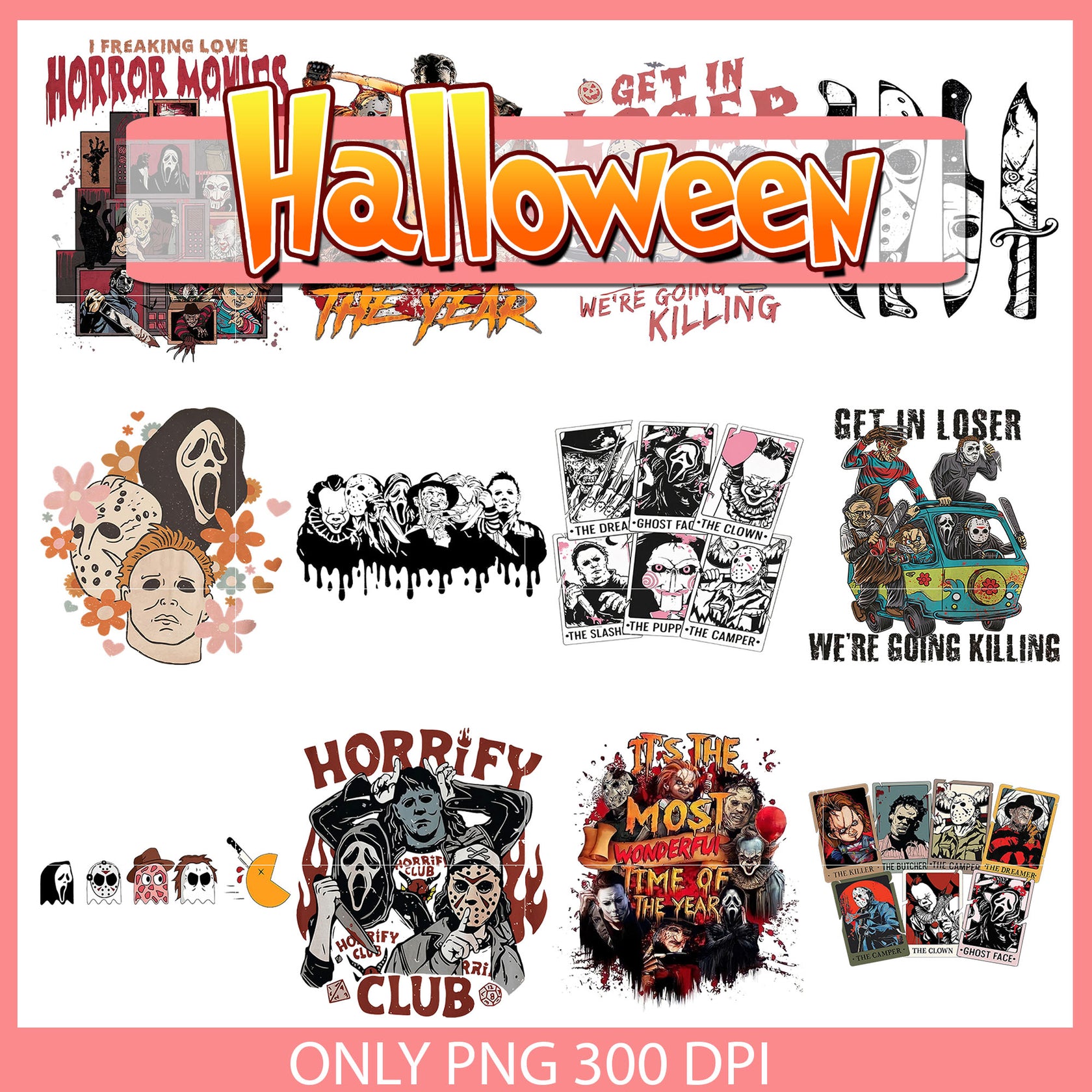 Horror characters movies halloween bundle png, halloween horror nights ...