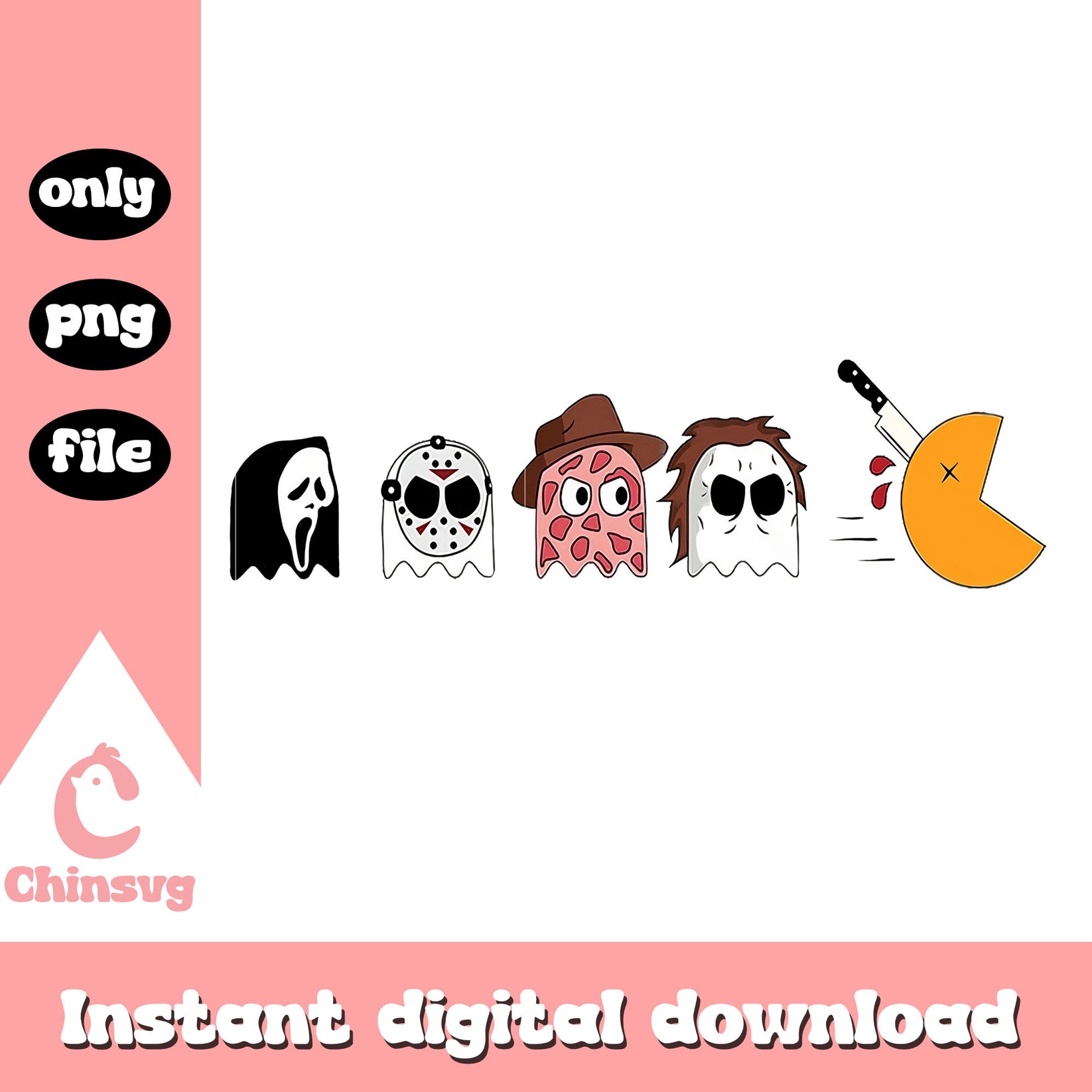 Horror Characters Pac Man Png Horror Pac Man Chibi Png Chinsvg