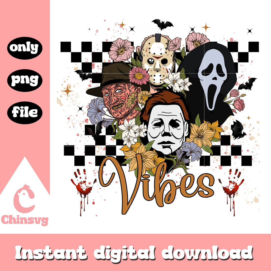 Horror characters retro vibes png, retro horror vibes png – Chinsvg