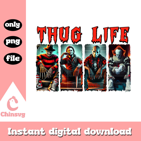Horror characters thug life collage picture png, thug life meaning png ...