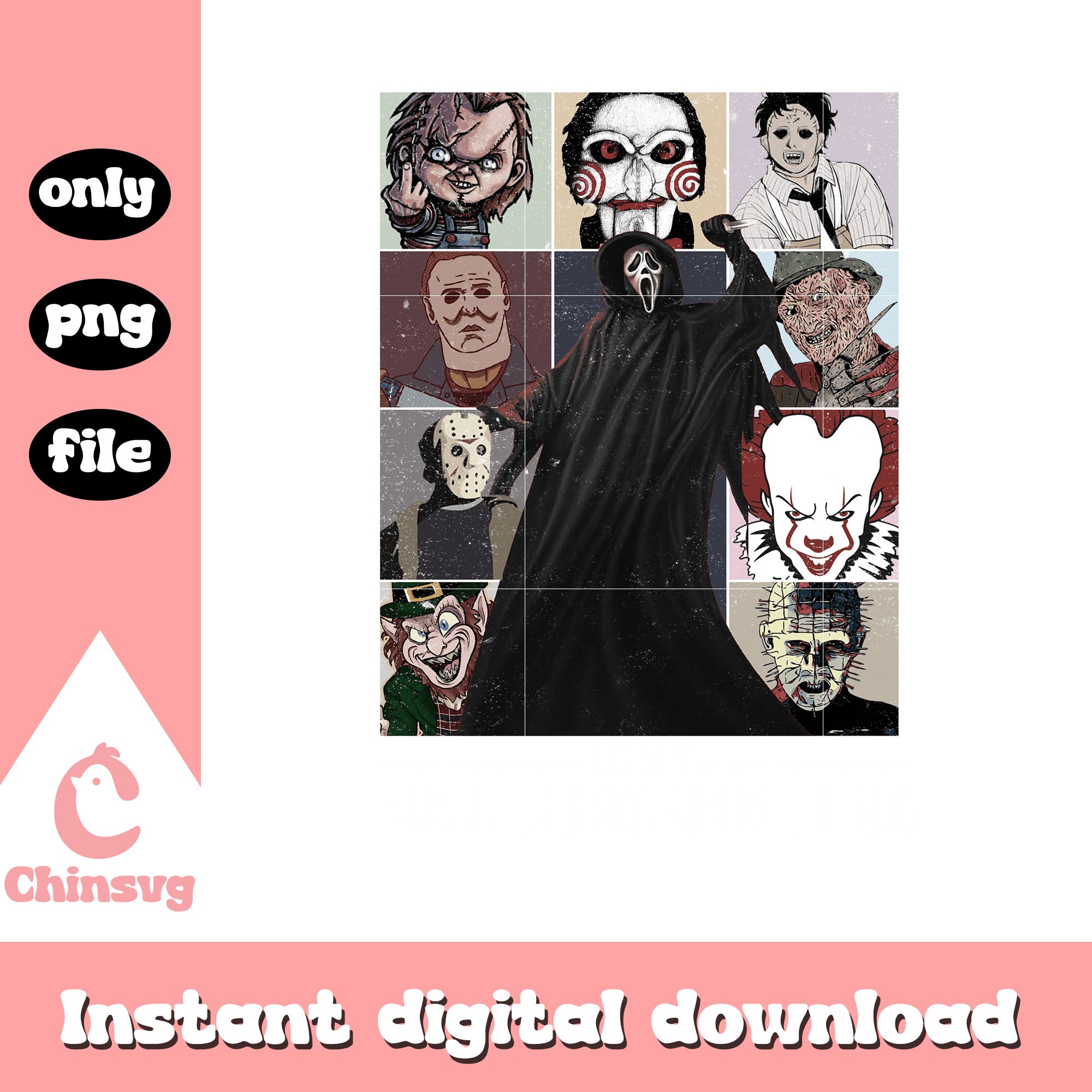 Horror killers happy halloween design png, scary films png – Chinsvg