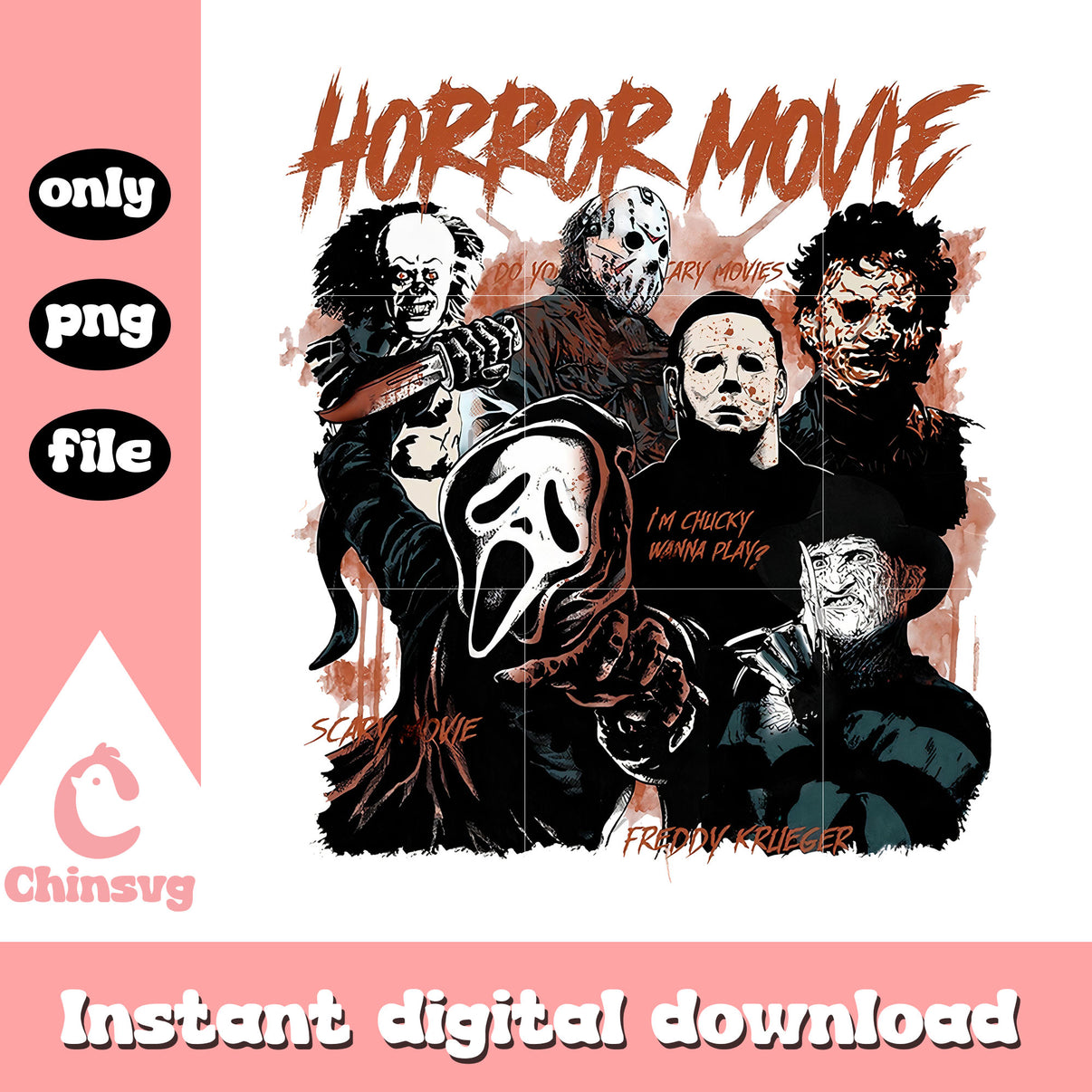 Horror movies retro collage characters png, horror movies png – Chinsvg
