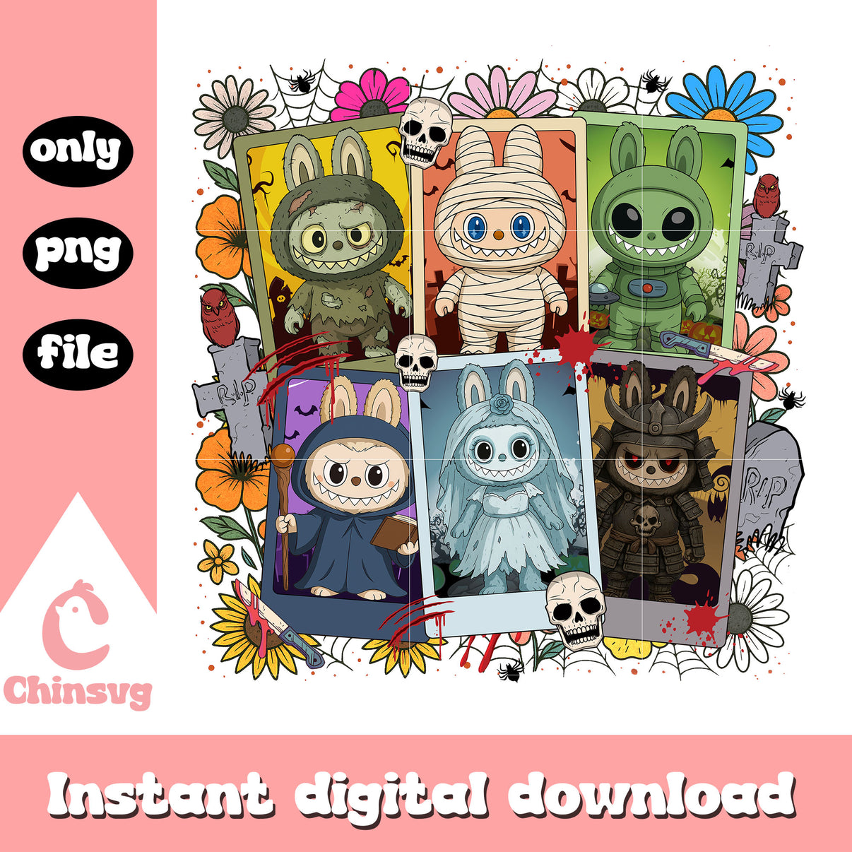 Horror picture labubu halloween costume png, halloween festival png ...