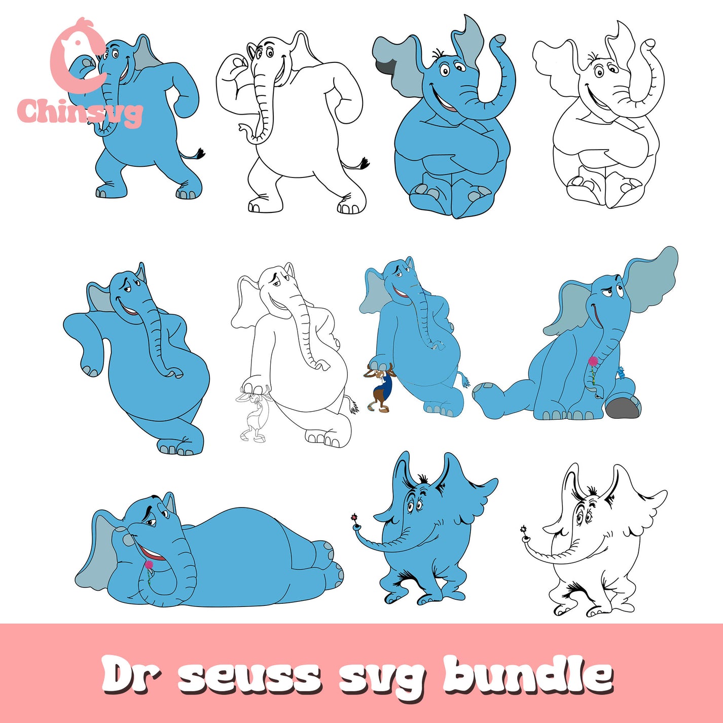 Horton characters bundle svg, dr seuss horton svg, cartoon svg – Chinsvg