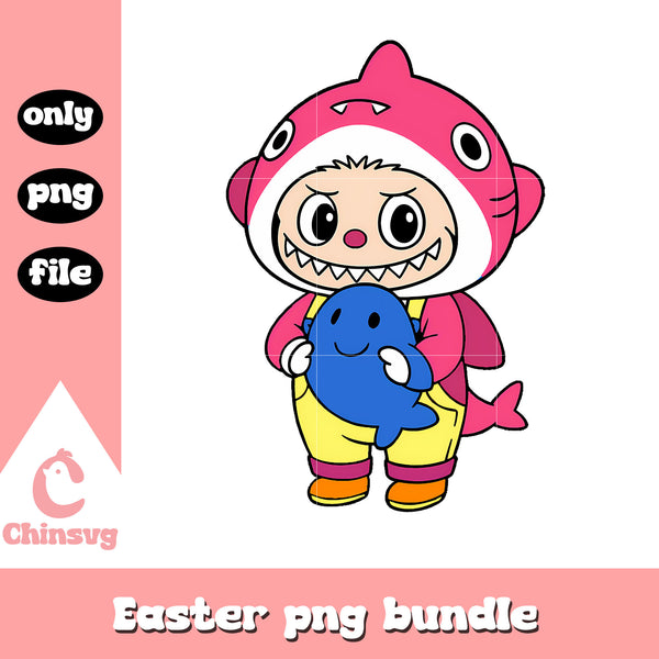 Hot pink baby shark labubu cute doll drawing png, labubu pink color pn ...