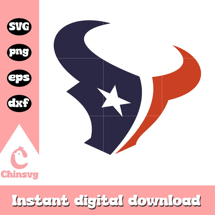 Houston texans nfl head bull logo svg, houston texans nfl team svg ...