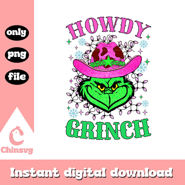 Howdy grinch cowboys design png, grinch cowboy png, grinch face clipar ...