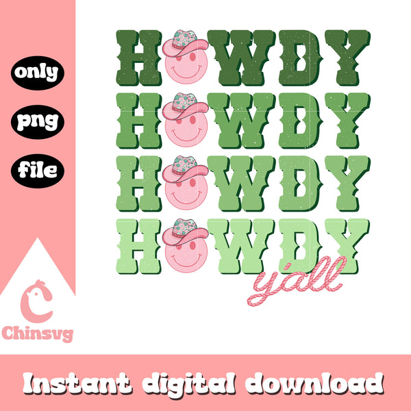 Howdy y'all smiley emoji cowboy png, saint patrick's day png – Chinsvg