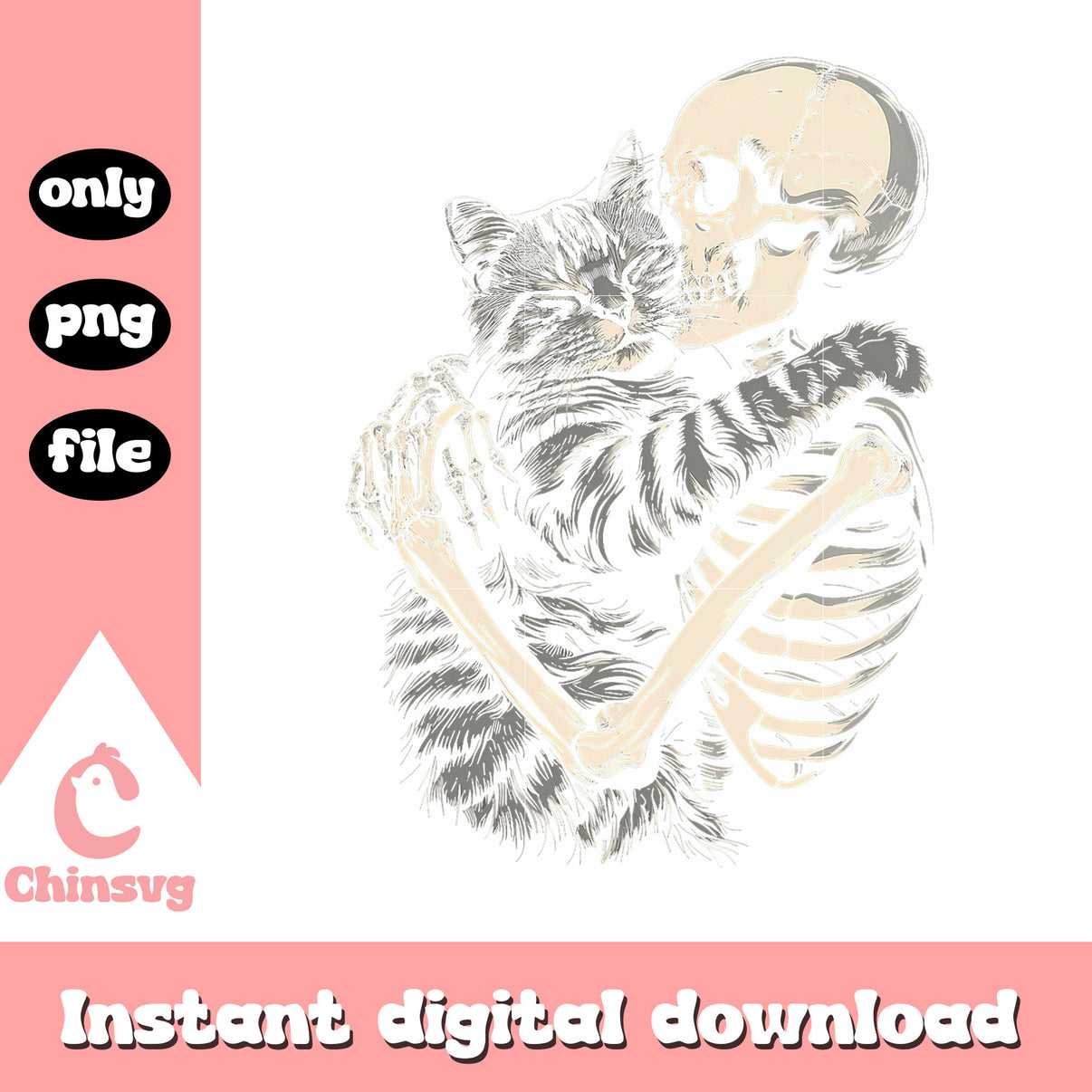 Human skeleton hug cat png, cat png, human skeleton png – Chinsvg