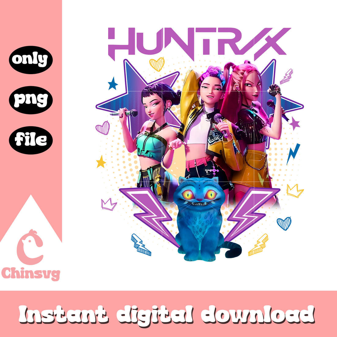 Huntrix girl band design png, kpop demon hunters png, huntrix png – Chinsvg