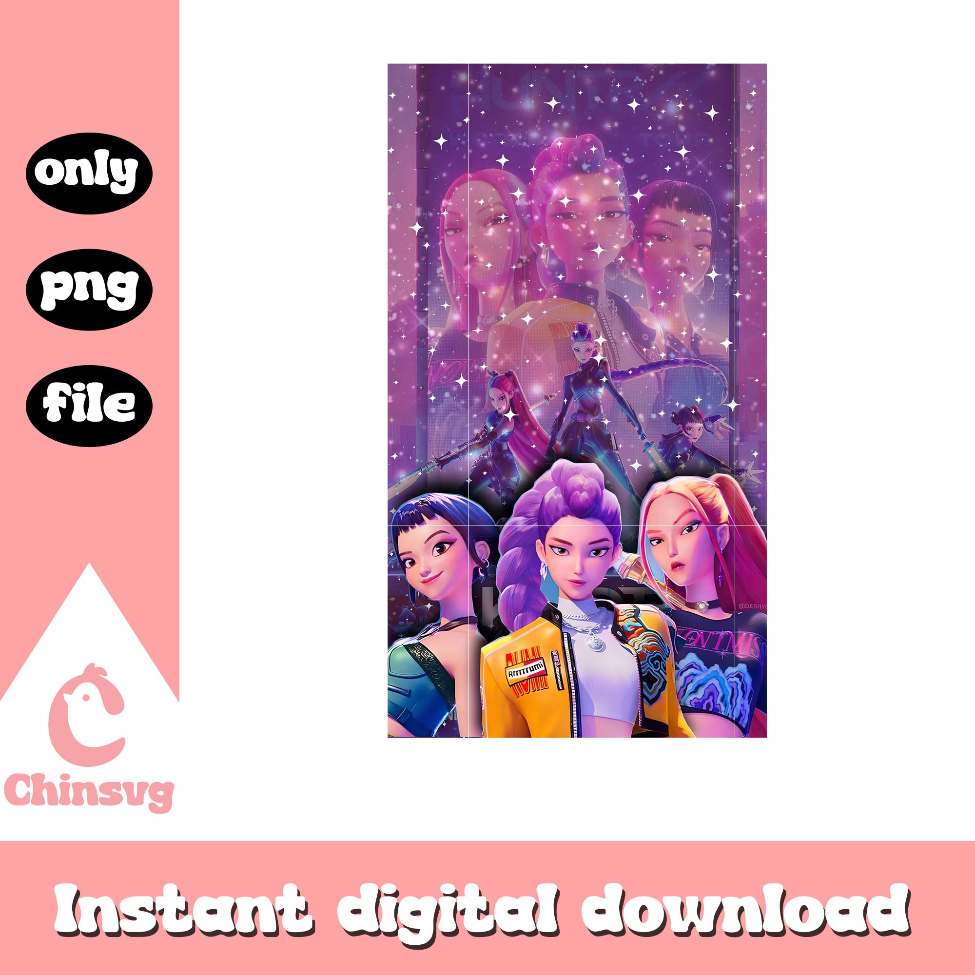 Huntrix kpop band galaxy sky design png, the huntrix png – Chinsvg