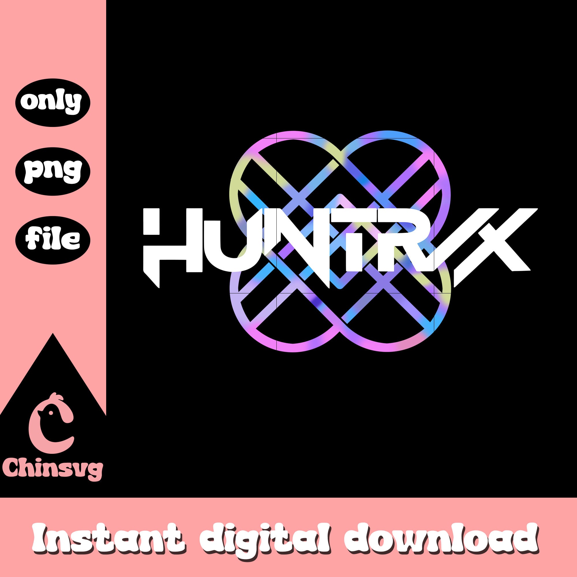 Huntrix logo hologram design png, huntrix kpop hunters png – Chinsvg