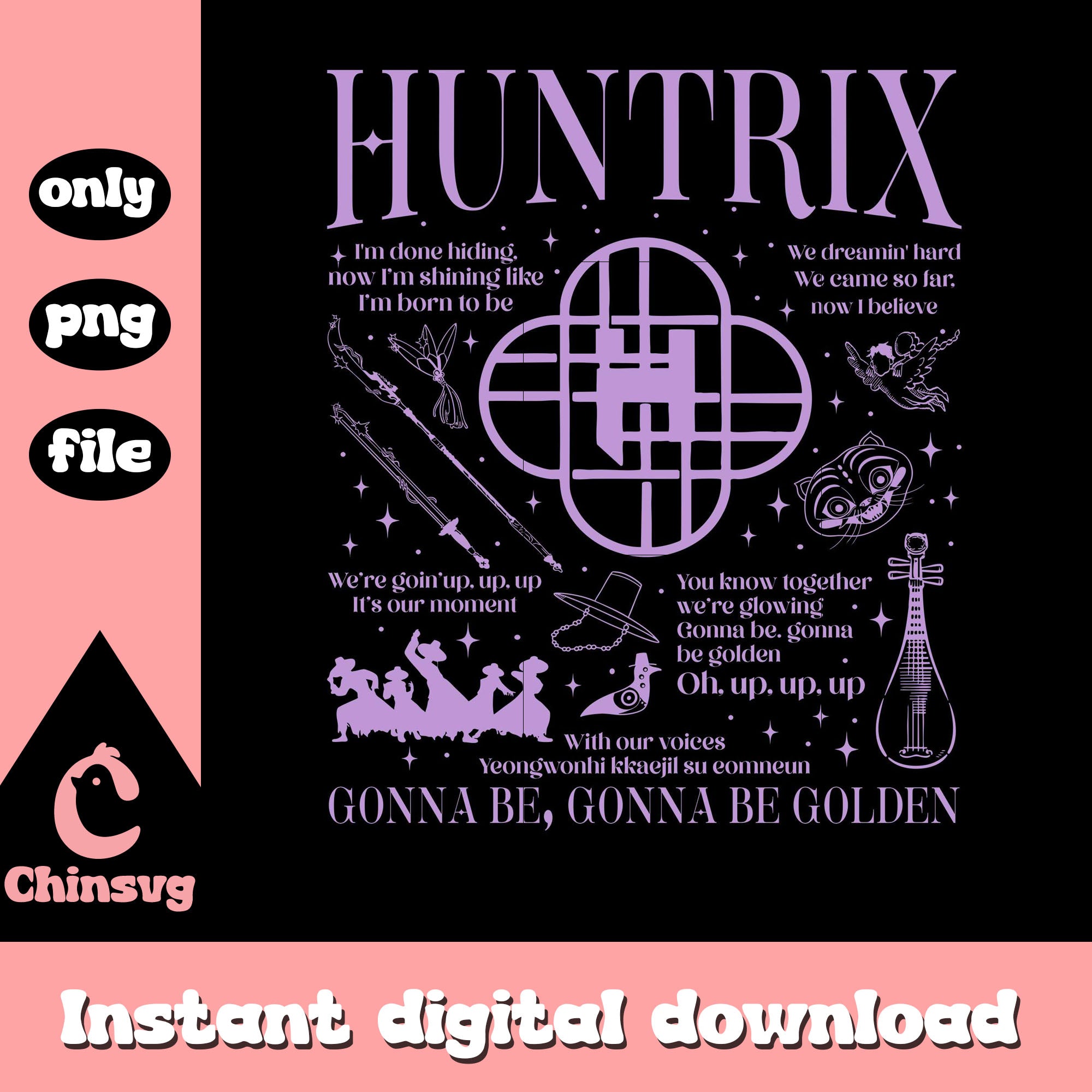 Huntrix logo kpop demon hunters png, kpop demon hunters characters png ...