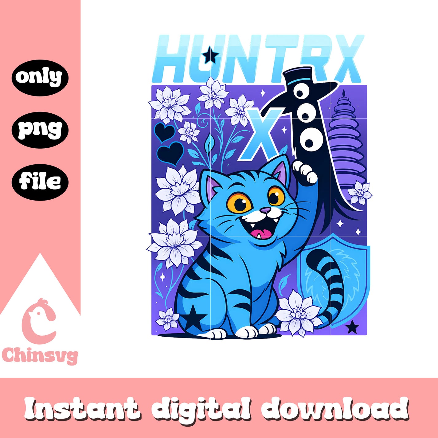Huntrix tiger derpy and sussy design png, huntrix movie png – Chinsvg