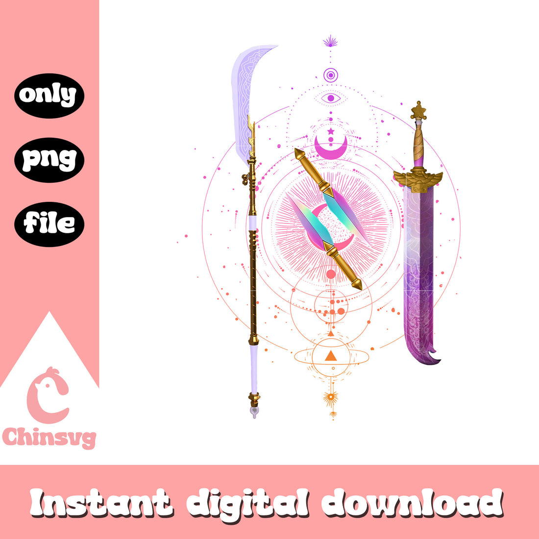 Huntrix weapon design png, huntrix group png, kpop png – Chinsvg