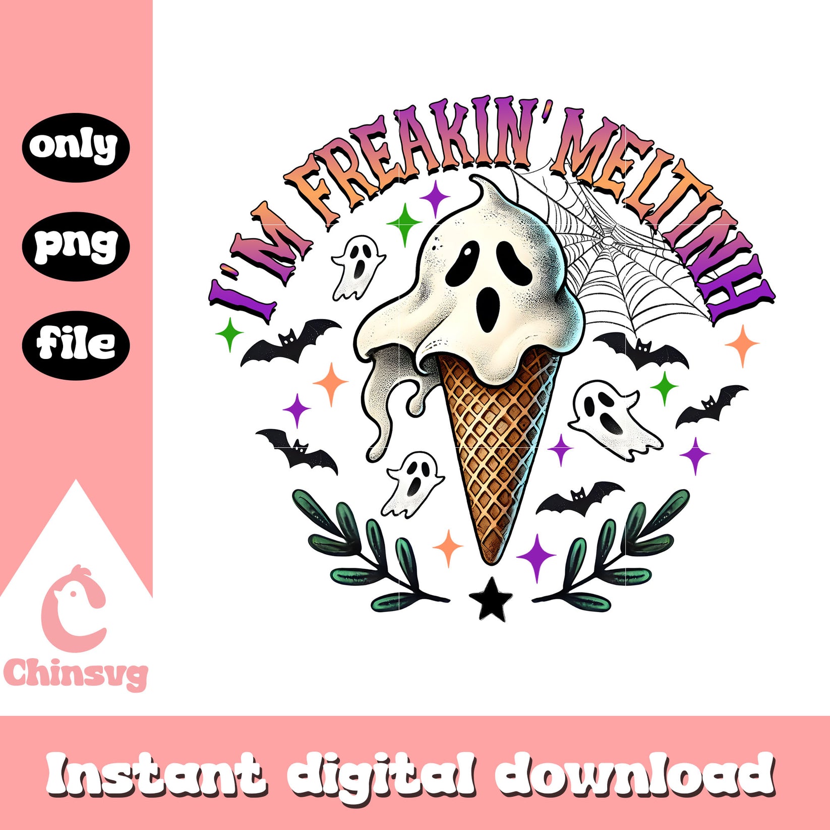 I'm freakin melting ice cream ghostface design png, ice cream png – Chinsvg