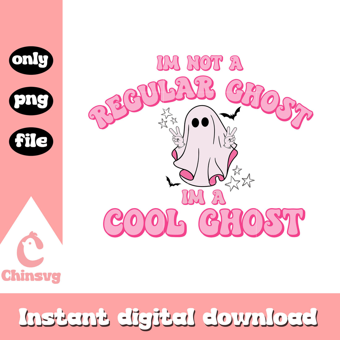Im not a regular ghost png, Im a cool ghost png, cute pink ghost png ...