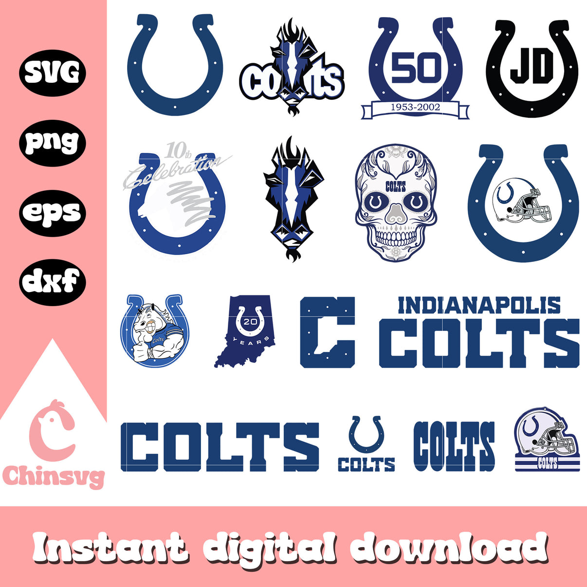 Indianapolis colts logo bundle design svg, indianapolis colts svg – Chinsvg