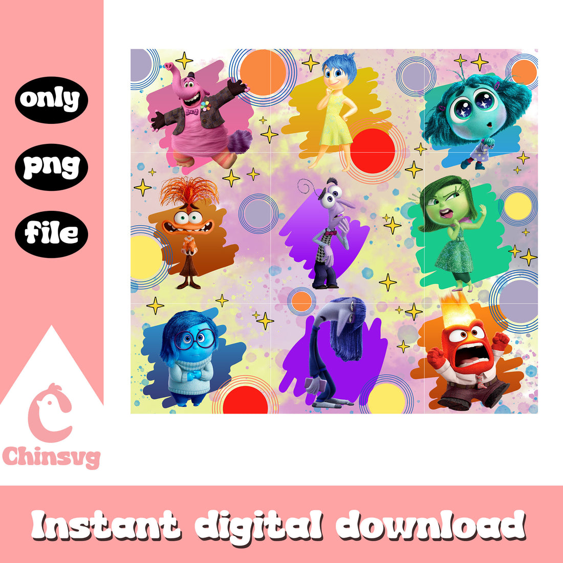 Inside out 9 characters design tumbler png, disney plus inside out png ...