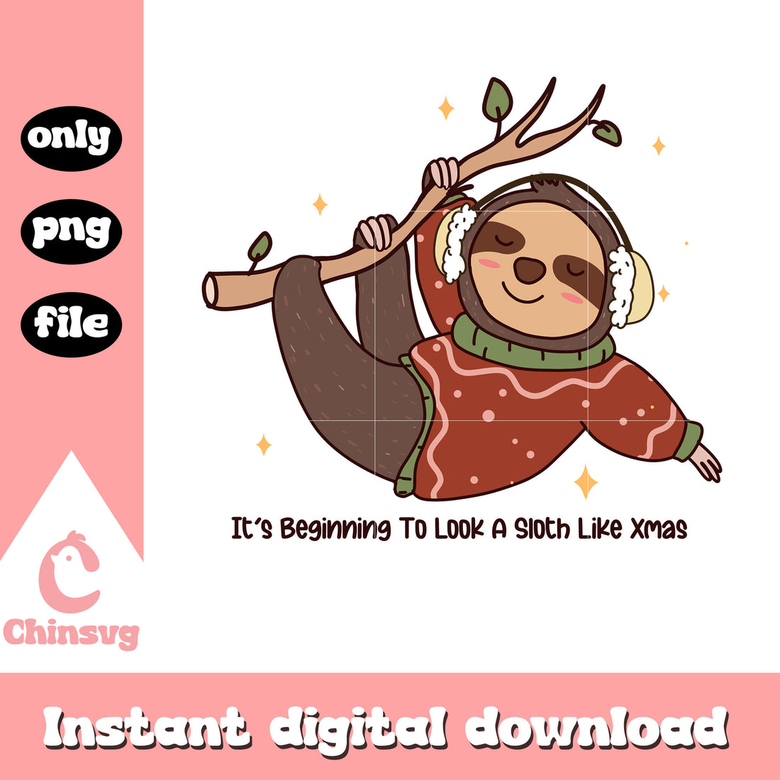 It's beginning to look a sloth like xmas png, christmas sloth png – Chinsvg