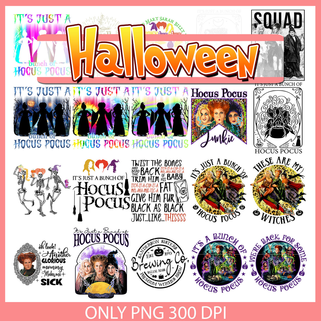 It's just a bunch of hocus pocus bundle png, halloween hocus pocus png ...
