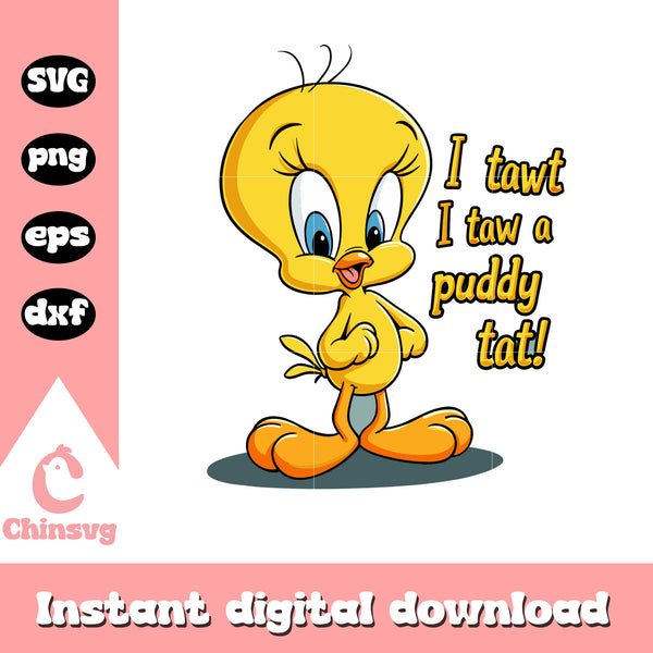 I tawt a puddy tat Tweety character svg, looney tunes characters svg ...