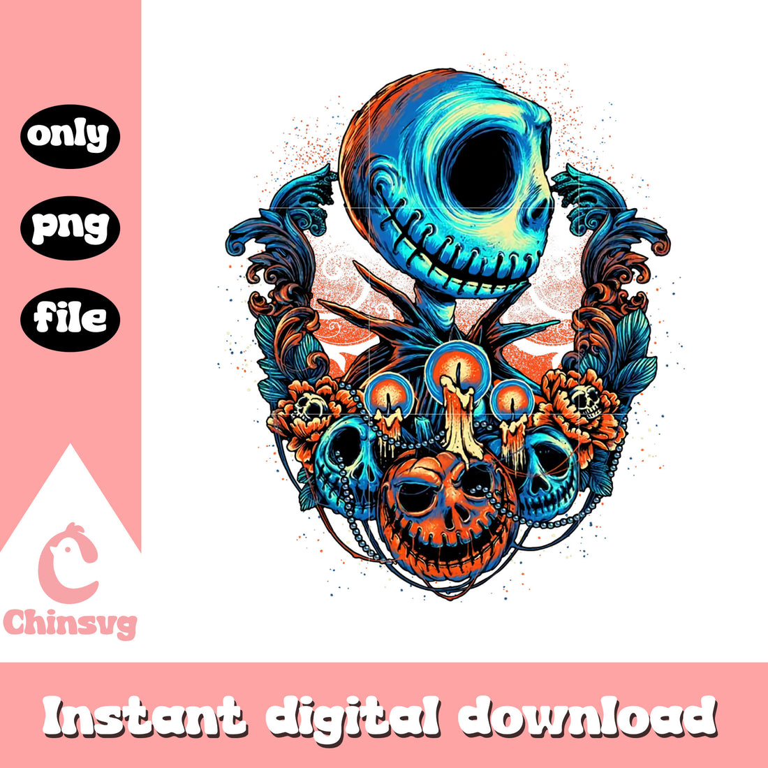 Jack skellington heads neon png, jack nightmare neon png – Chinsvg