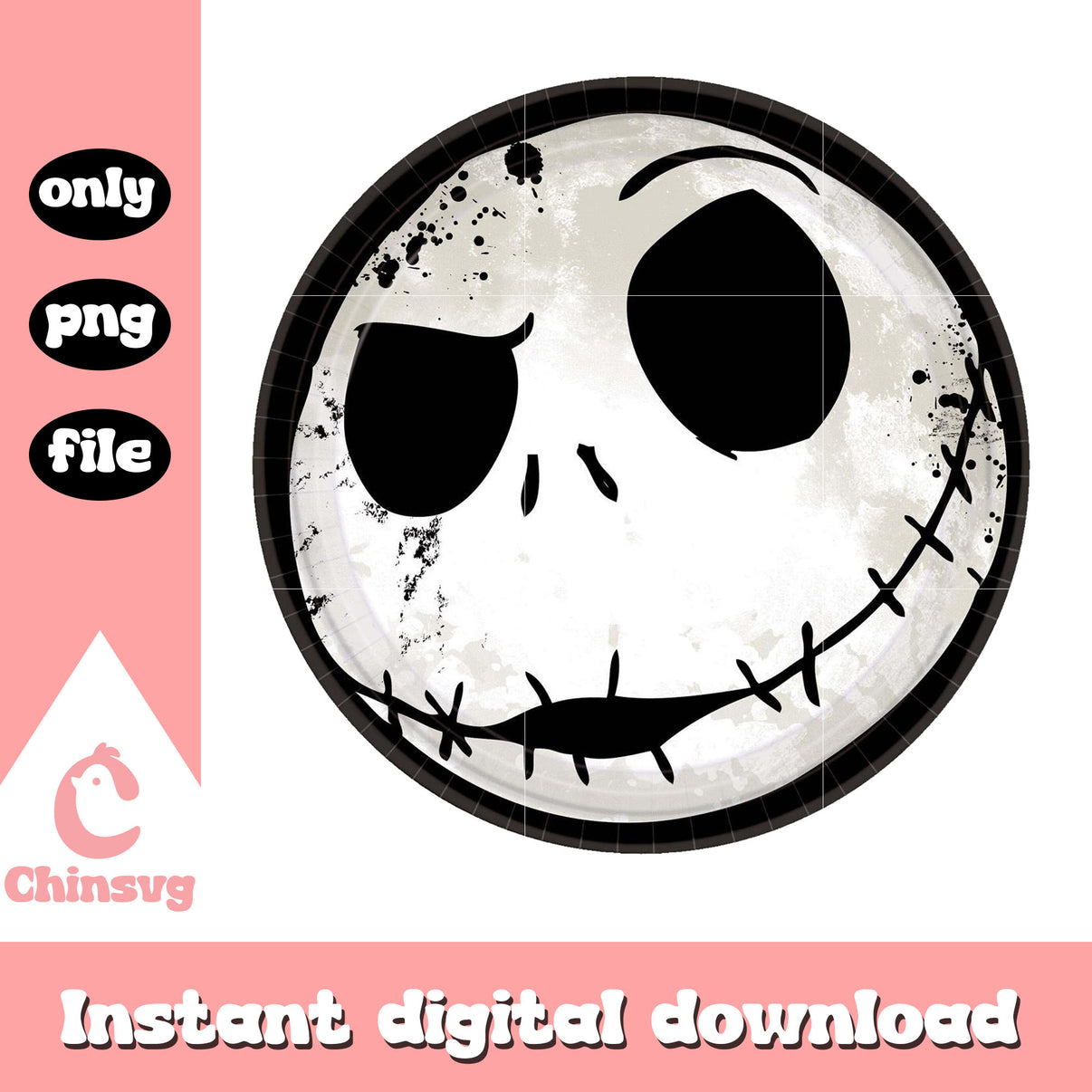 Jack skellington normal circle face png, retro jack face png – Chinsvg