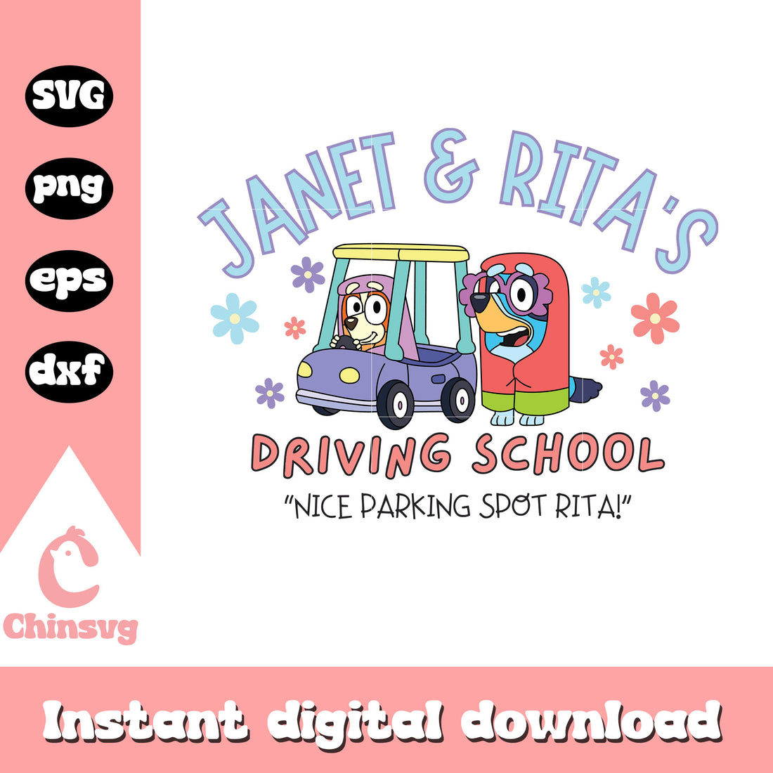 Janet & Rita driving school svg, Janet and Rita svg, back to school sv ...