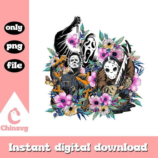 Jason michael ghostface pink floral png, horror movies characters png ...