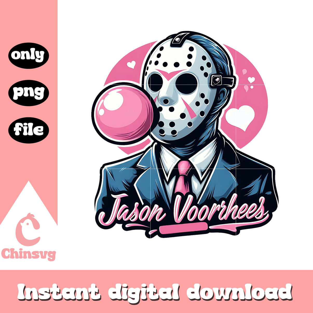Jason voorhees valentine day png, Jason voorhees pink heart png – Chinsvg